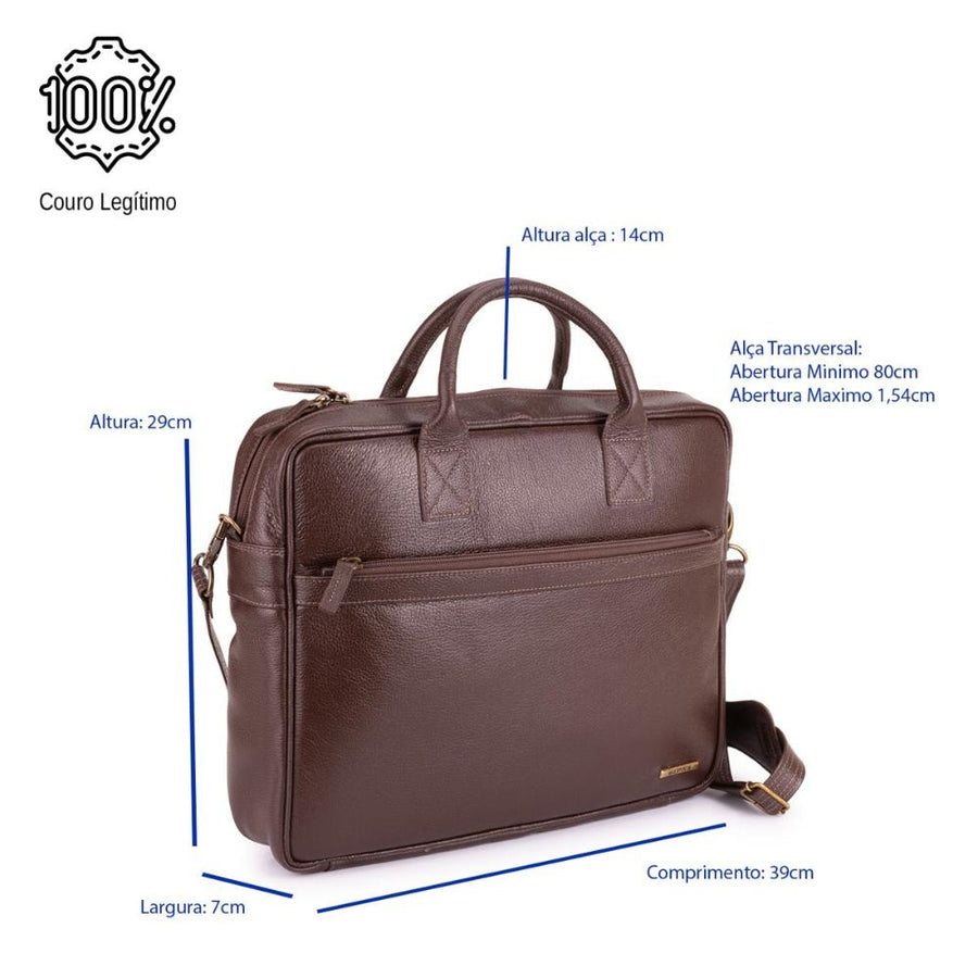 Pasta Executiva Masculina Notebook Couro Marrom Oliver | Sifra